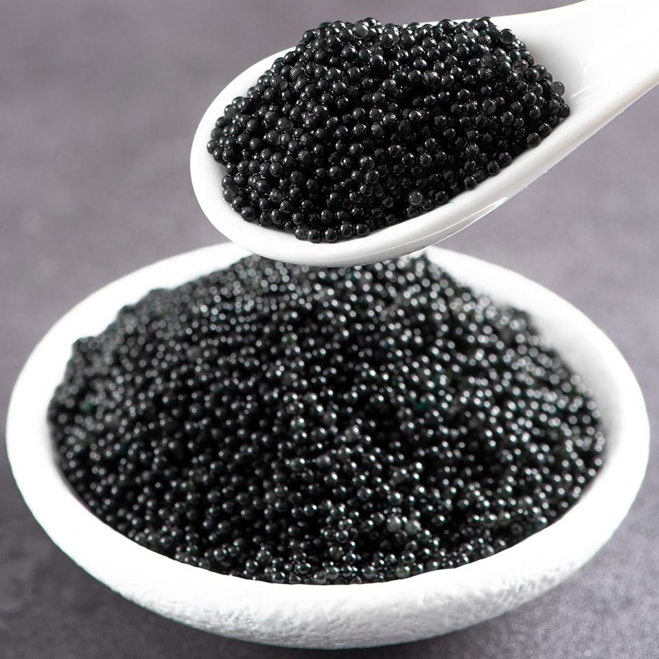 Frozen Peruvian Flying Fish Roe Sushi Large Grain Orange Red Black Gold ...