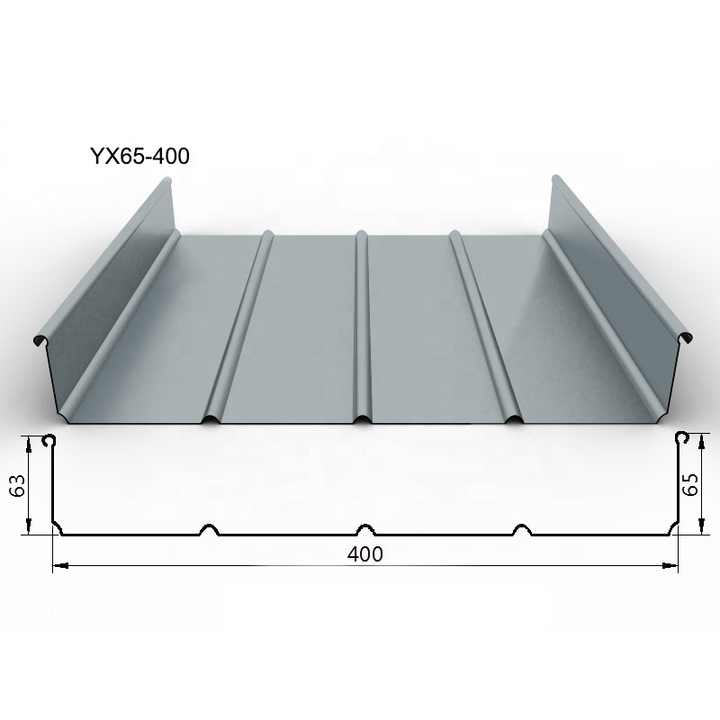 65-430 Zip Lock Standing Seam Metal Roof Sheet Corrugated