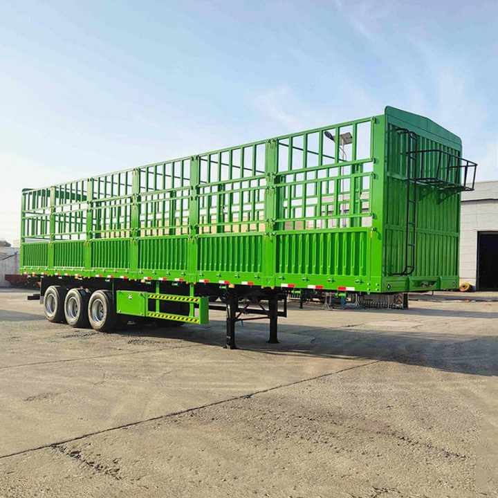 3 Axles 12m Long Livestock Trailers for Cattle Goat and Sheep 40Tons ...