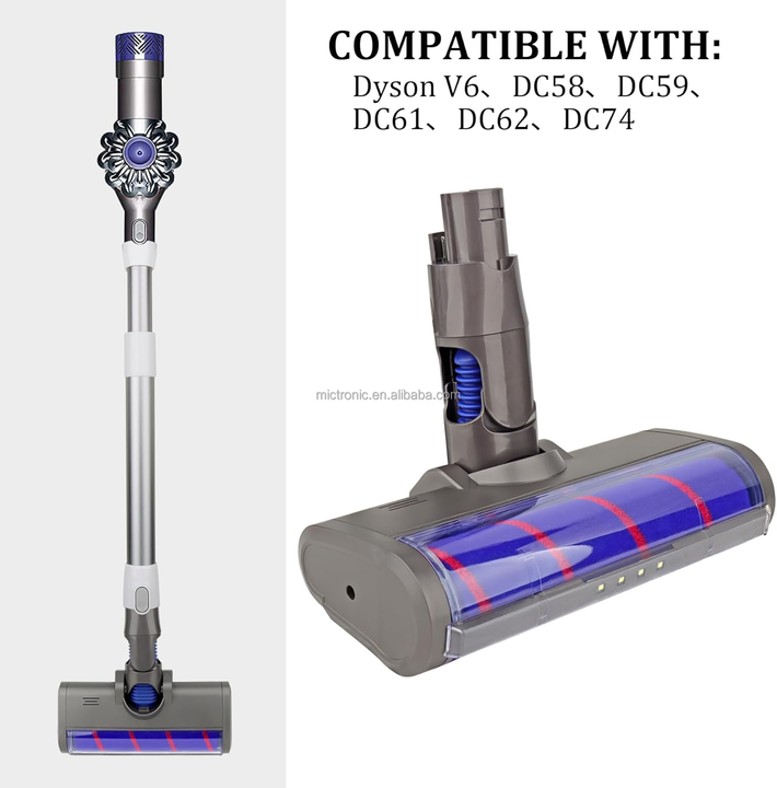Replacement Soft Roller Cleaner Head Compatible with Dysons V6, DC58, DC59, DC61, DC62, DC74 ...