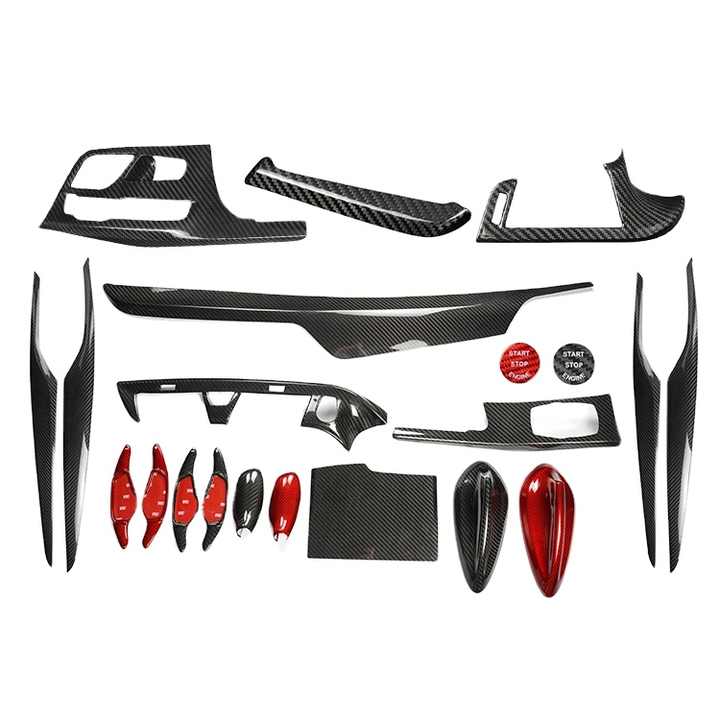 ES Real Carbon Fiber Car Interior Accessories Decoration Car Kits Shark ...