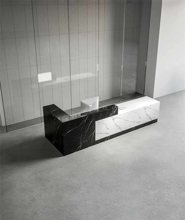 Customized Design Reception Front Desk - Marble & Wood