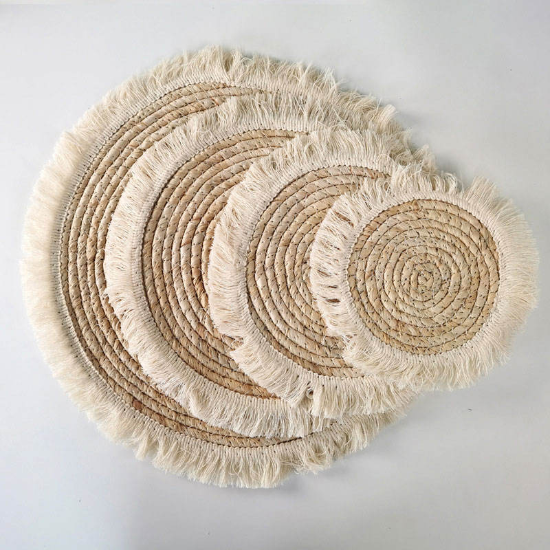 Natural Corn Husk Woven Placemats With Fringes Wedding Place Mats Home ...