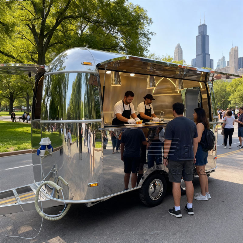 Large Modern Street Food Trailer Fully Equipped Hot Dog French Fries ...