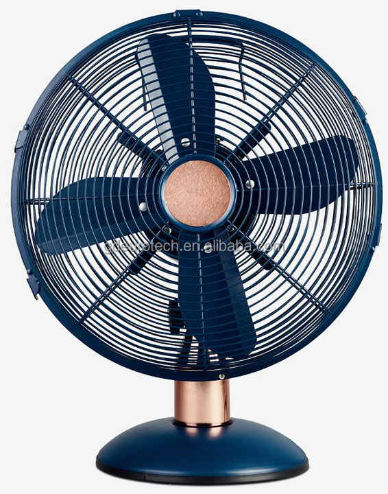 Eurotech 2025 Retro Home Office Metal Desktop Fan New Design Blue Rose ...