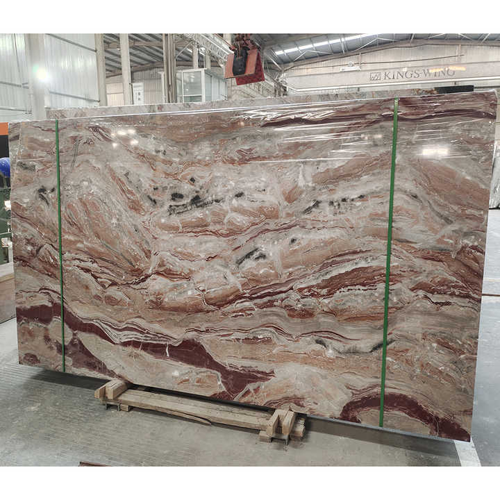 Arabescato Orobico Rosso Marble Slabs for Natural Stone Decor