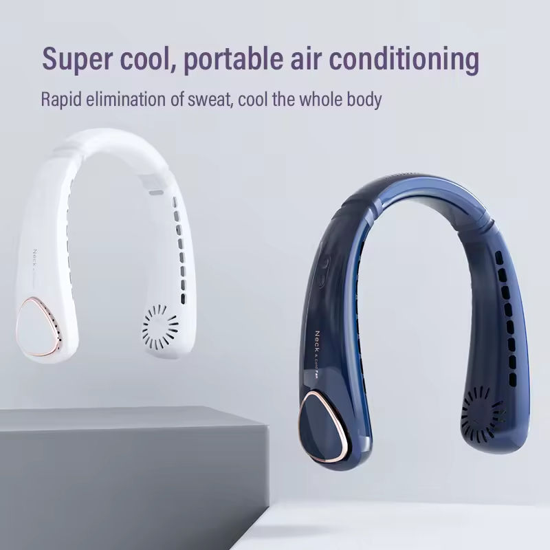Portable Rechargeable Neck Fan Large Battery Life Rechargeable Portable ...
