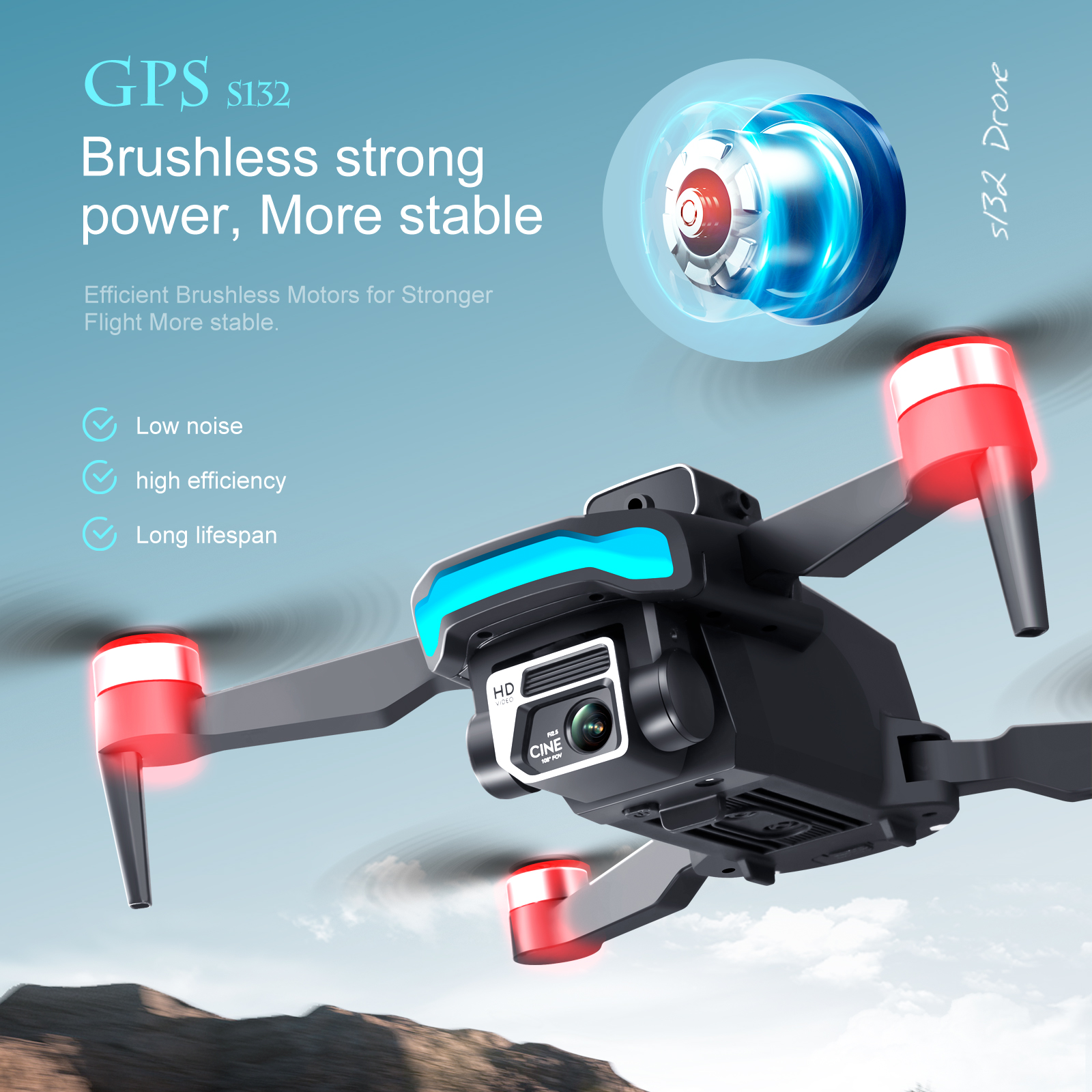 S132 RC Drone GPS with 8K Camera - 5G WIFI & Obstacle Avoidance