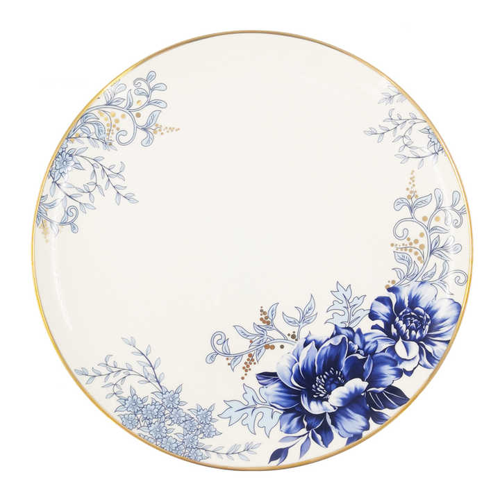 Modern Luxury Blue Floral Dinner Set Fine Bone China Wedding Plate with ...