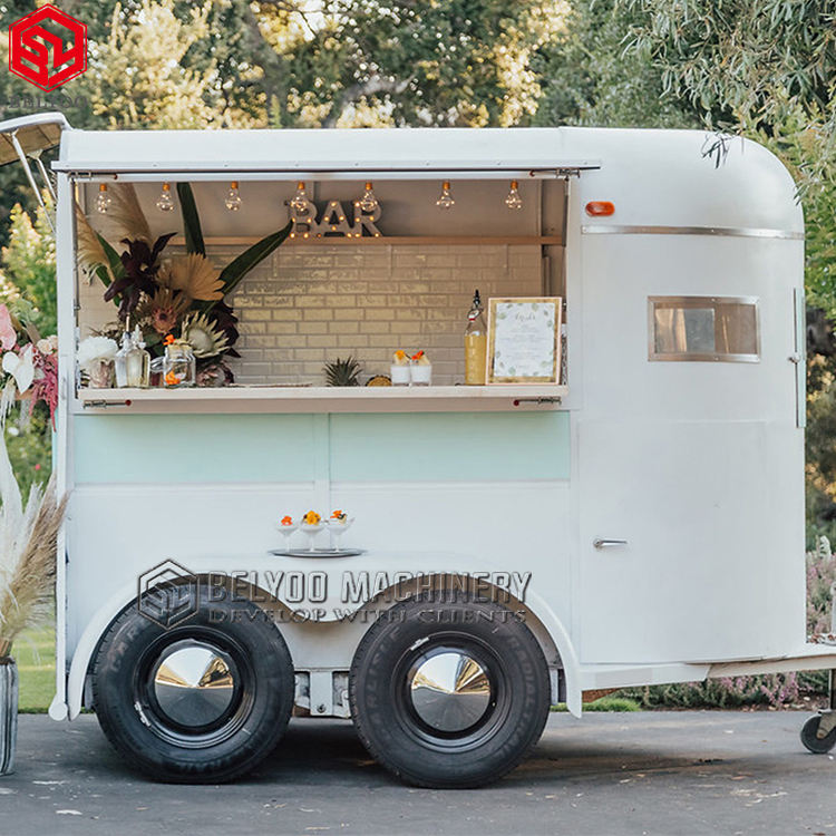 Mobile Food Truck Bar & Coffee Trailer - Stainless Steel Horse Trailer ...