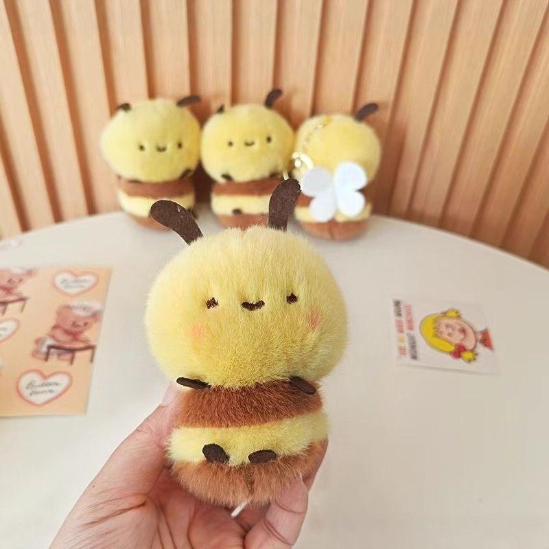 Cute Bee Plush Keychain, Soft Fluffy Stuffed Toy, Cute Animal Bag ...
