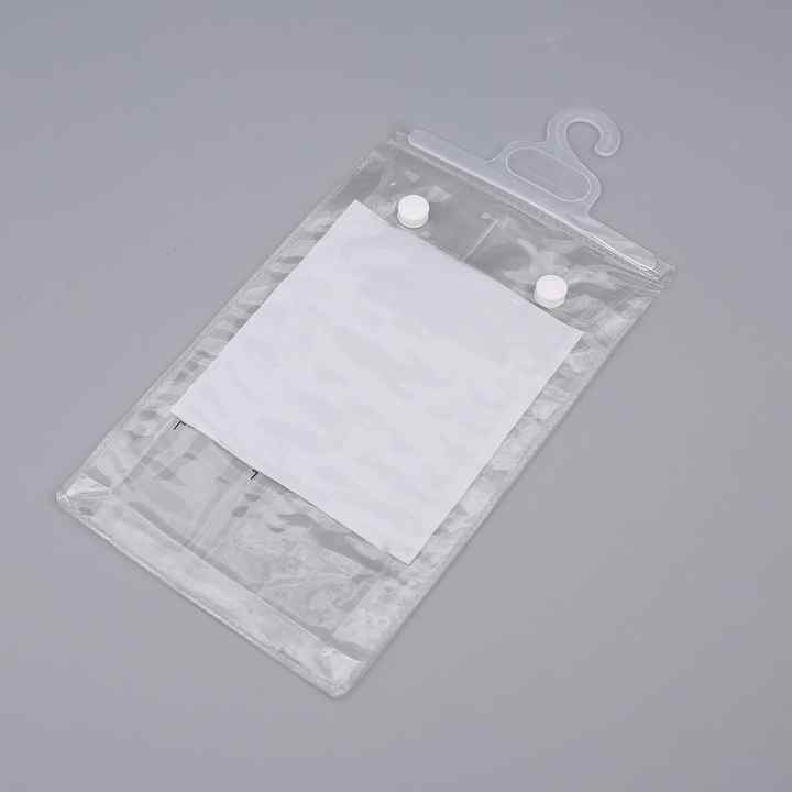 Clear PVC Plastic Hanging Hook Bag with Snap Button