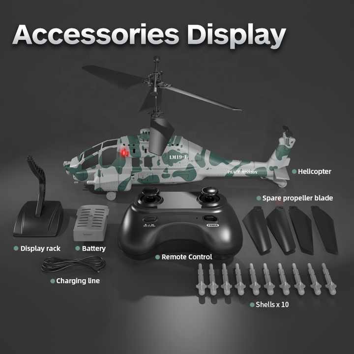 DWI 2.4Ghz RC Military Army Helicopter with Shooting Mode Altitude Hold ...