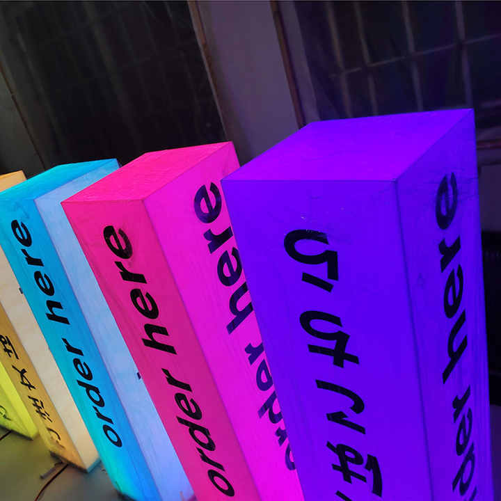 Wholesale Store Coffee Bar LED Cube Acrylic Light Box