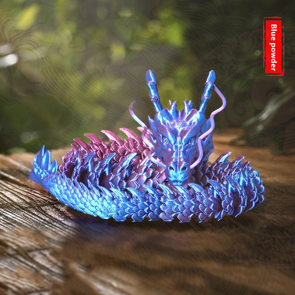 3D Printed Vertical Modern Dragon Design PLA Handicraft Movable ...