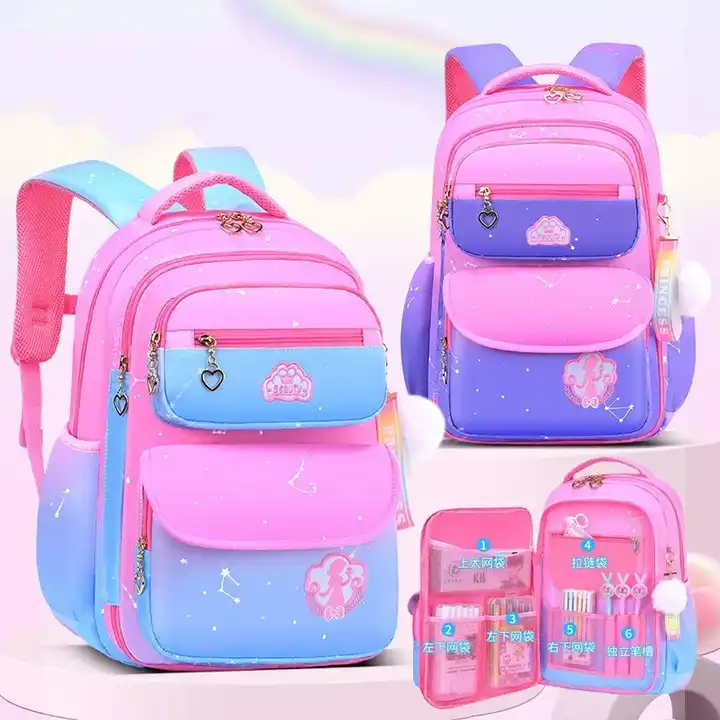 AL New refrigerator-style open door colorful girls primary school bag ...