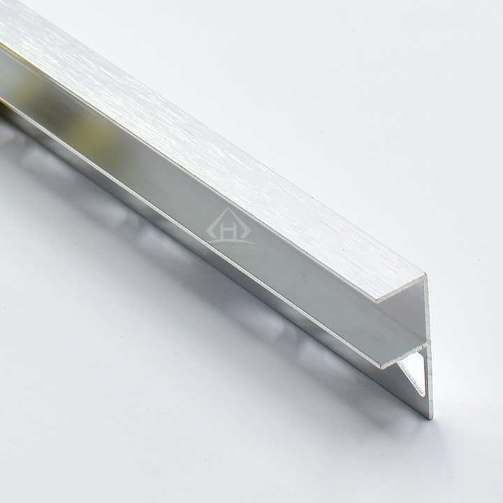 Brushed Silver Aluminum Tile Edge Trim F Channel for Glass Rail, OEM