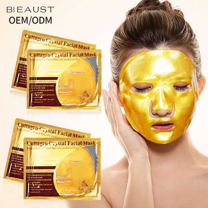 Hydrating Face Mask - Skin Whitening & Anti-Aging 24K Gold Collagen ...