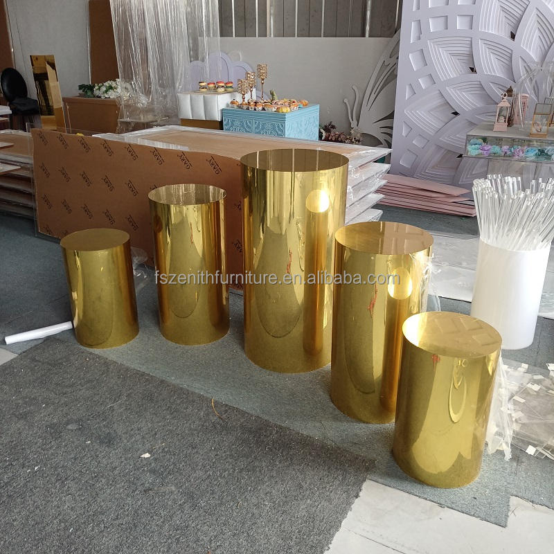Party Supplies Gold Plinths Display Stand Set Round Wedding Event Party ...