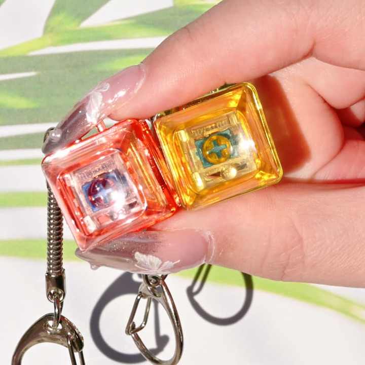 Custom Printing logo Design Keyboard Keychain Keycap Relieve Stress Switches Key Chain Switch ...