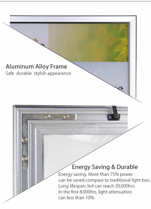 Aluminum Profile Ultra Slim Poster Banner Display Backlit LED Light Box ...