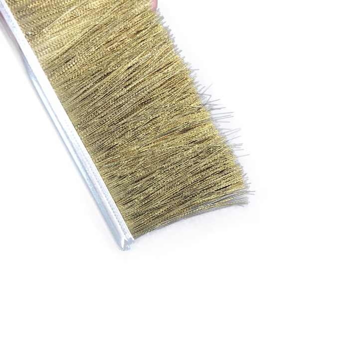 Stainless Steel Base Rail Cleaning Brass Strip Brush
