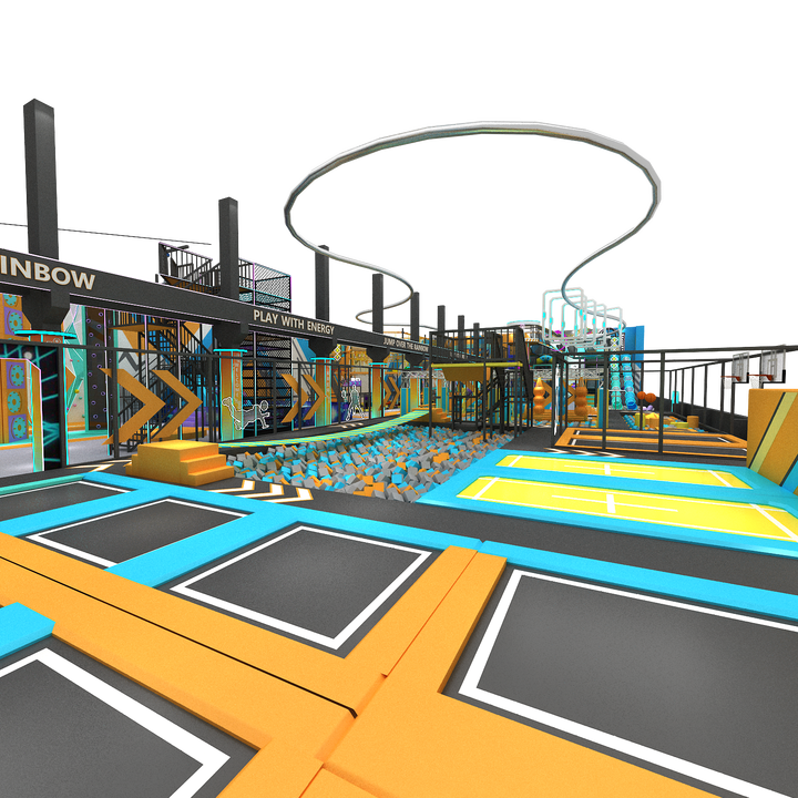 2024 Latest Design Trampoline Parks MIZONE Sports Park with Zip Line ...