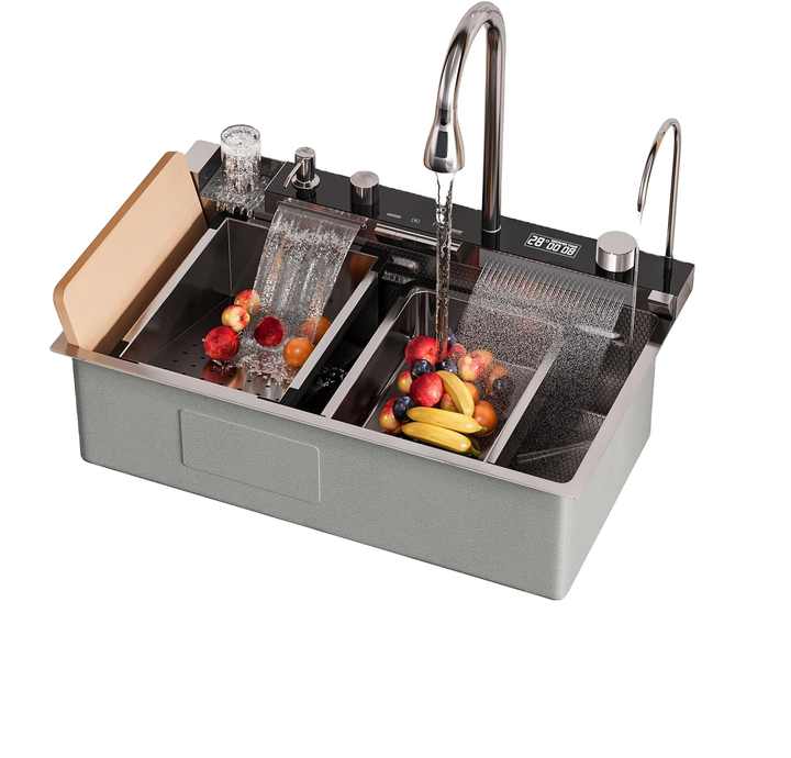 Undertop Grey Large Single Bowl Hydro Electricity Digital Display ...