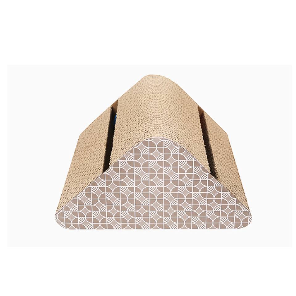 Triangular Corrugated Cardboard Cat Scratcher Pad Eco Friendly Easy ...