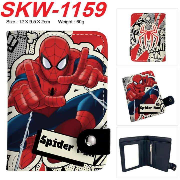 Super anime vertical button wallet Hero male and female student hand ...