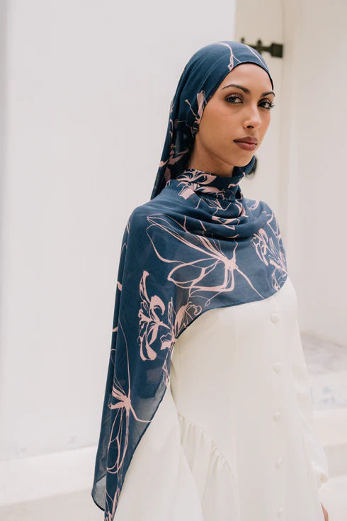 Custom Printed Crinkled Satin Polyester Muslim Hijab Scarves ...