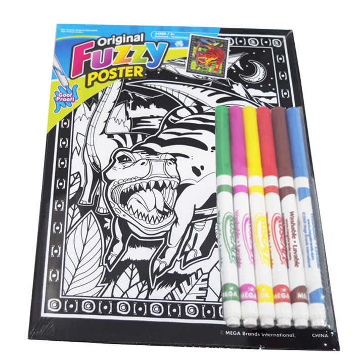 Wholesale DIY Kids Painting Craft Educational Fuzzy Velvet Coloring ...