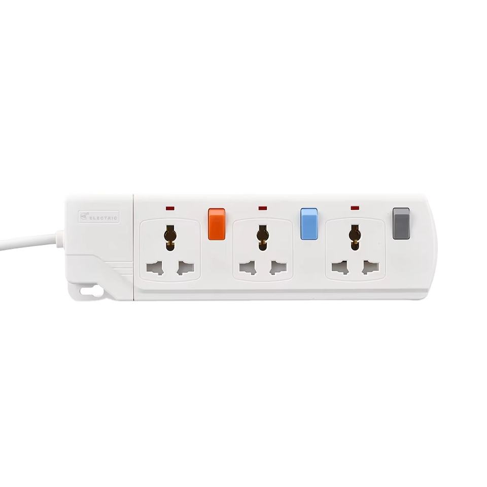 New Modern British Standard Safe 13A Multi Universal 3 Outlets 3 Gang ...