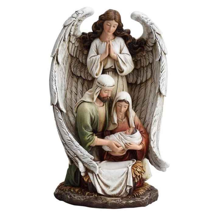 Guardian Angel Holy Family Statue 10 Inch H Nativity Angel Guardian ...