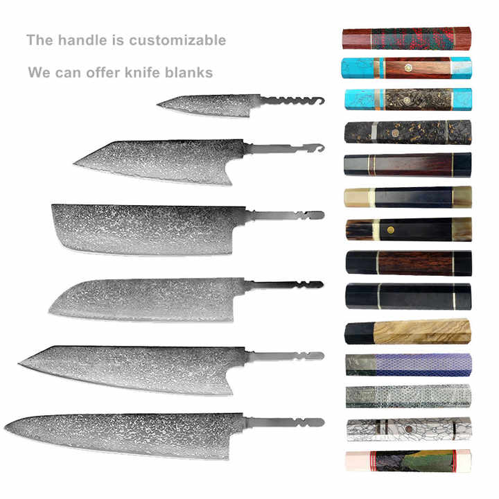 Full Tang Japanese Damascus Knife Set - Premium Quality