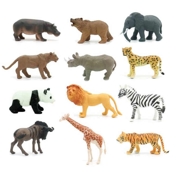 Zoo Animals Figures Toys - 12 Piece Realistic Figurines