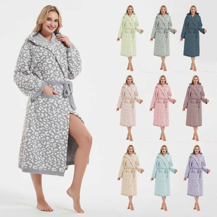 Custom Good Quality Luxury Polyester Yarn Knitted Bath Robes Spa ...