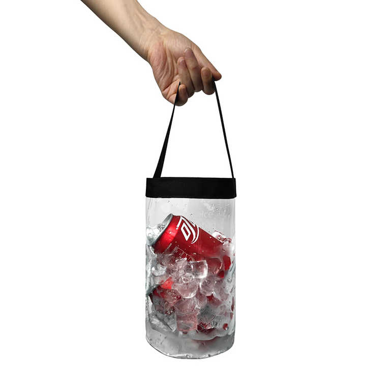 Round Safe PVC Wine Bottle Chiller Ice Bucket Ice Wine Bag Portable ...