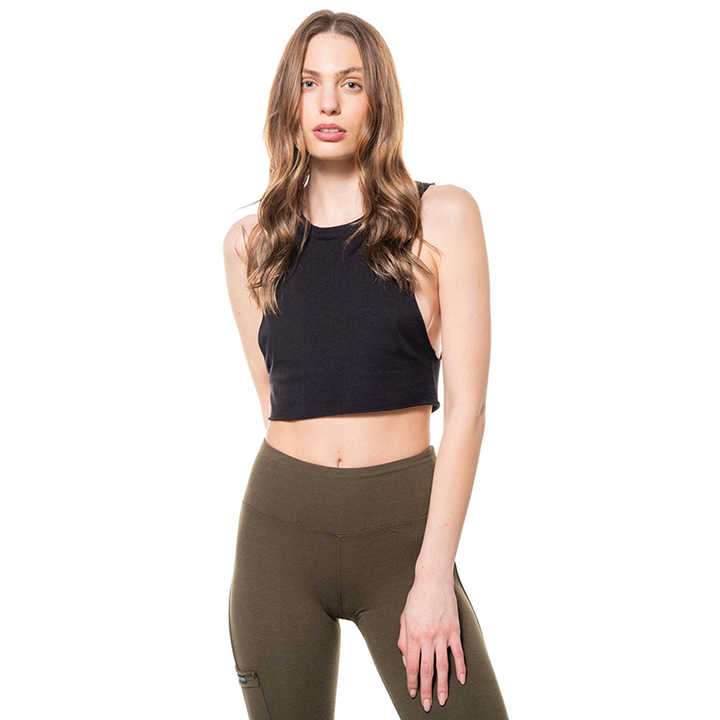 Customized Relaxed Fit Round Neck Bamboo Muscle Crop Top