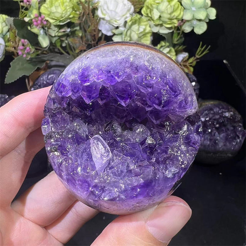Wholesale Natural Open Smile Crystal Sphere Amethyst Cluster Ball for ...