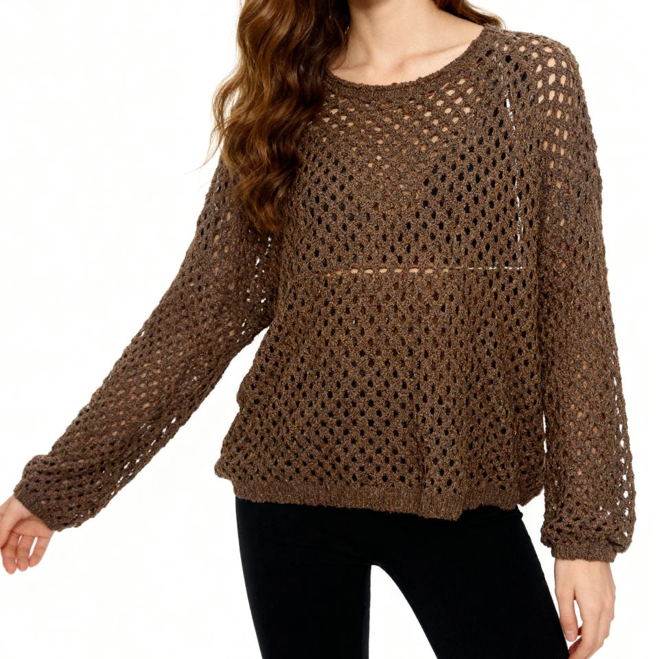 E&L Women's Summer Regular Sleeve Acrylic Crew Neck Breathable Solid ...