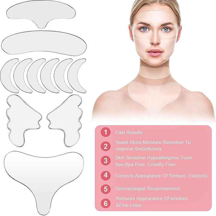 OEM Silicone Anti Wrinkle Pad Reusable Eye Forehead Neck Chest Pads ...