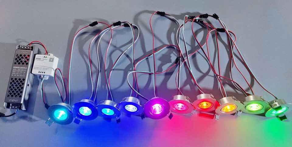24V Pixel RGB Full Color WS2811 3W Magic Ceiling Spotlights Atmosphere ...