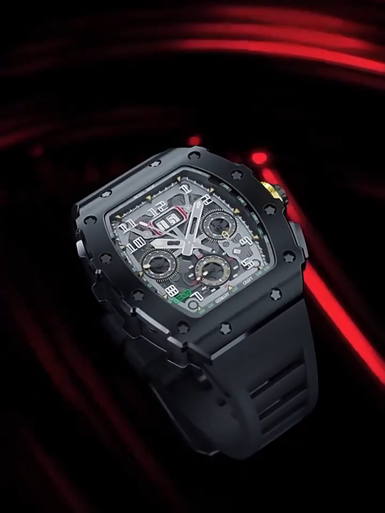 Luxury Men's Watch - Square Dial with Luminous Chronograph