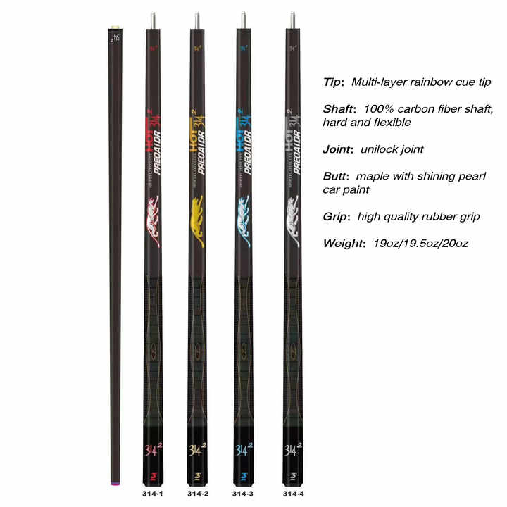 Premium Cue Uni-loc Pin de acero inoxidable 1/2 Eje de carbono Cue Pool ...