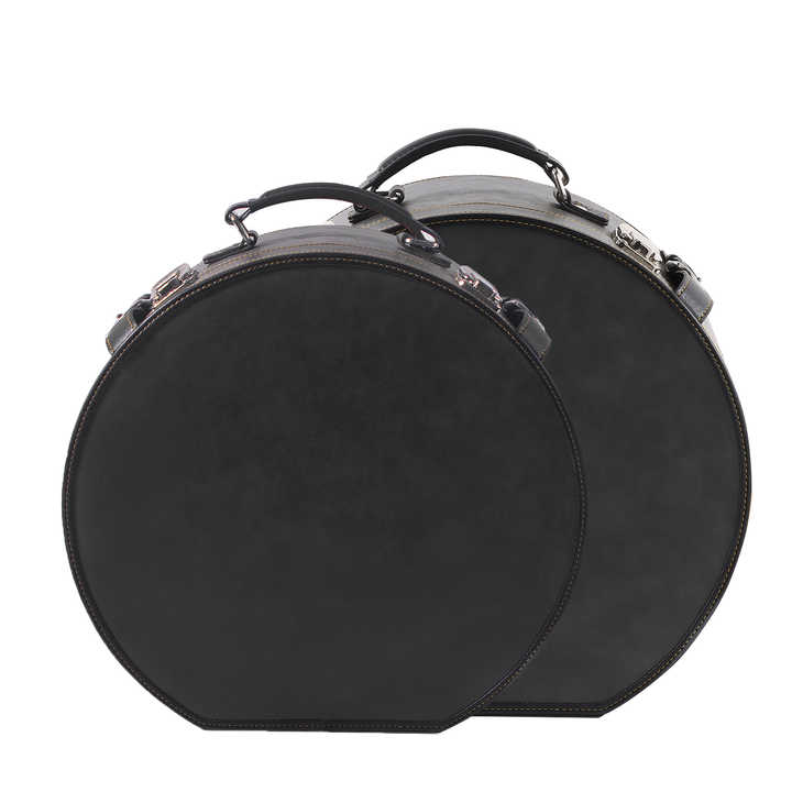 Custom Round PVC Hat Storage Box Vintage Luxury Suitcases Carry on ...