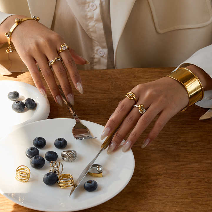 J&D Fashion Jewelry - 18k Gold Plated Stainless Steel Rings