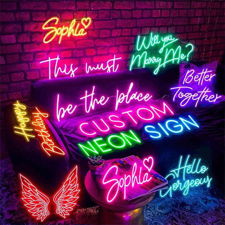 Custom Neon Sign LED Acrylic Light Sign RGB Large Small Personalized ...