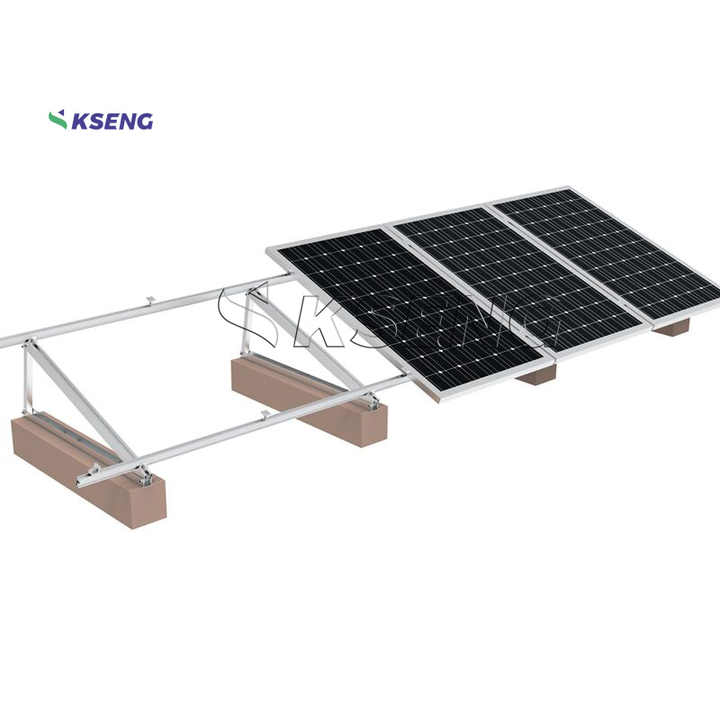 Aluminum Solar Ballasted Flat Roof Mounting Structure Easy Installation ...
