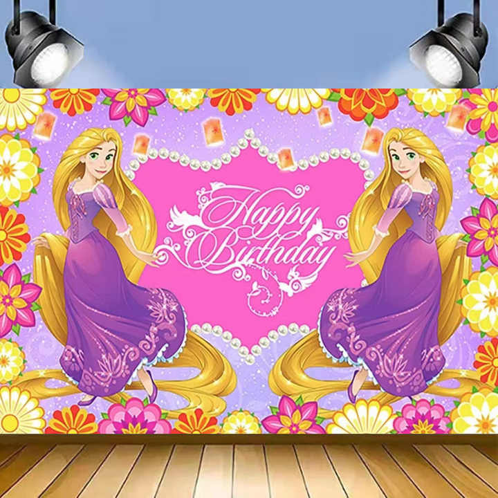 Six Princess Photo Backdrop Birthday Decoration Party Supplies Vinyl ...